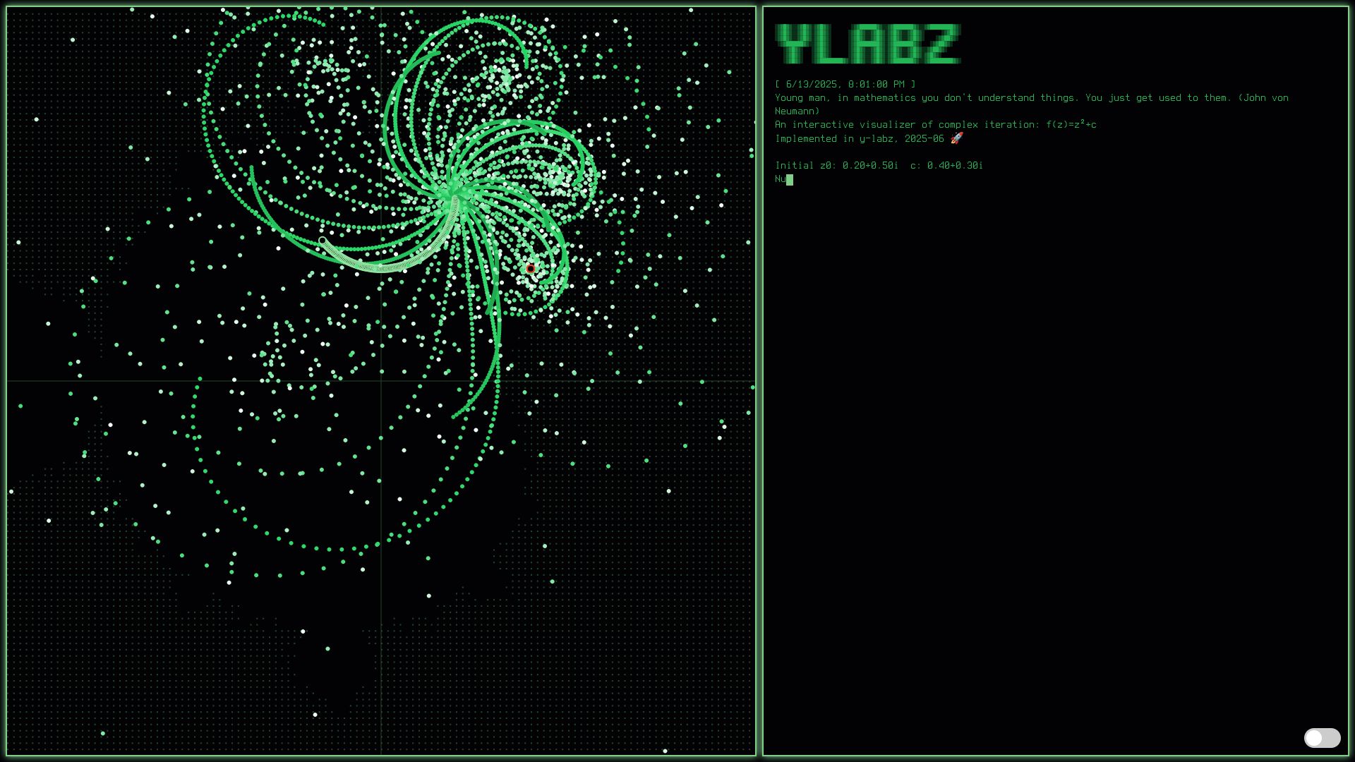 Complex Iteration: f(z) = z² + c